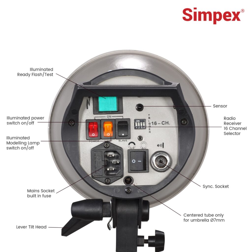 Simpex-Pro 23RT kit, swiss design studio flash system ,Built in 16 ...