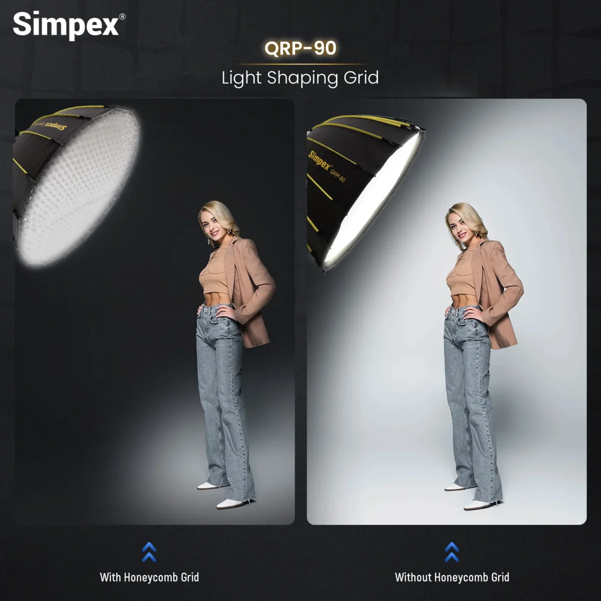 Simpex QRP-90 Deep Octa Quick Release Parabolic Softbox with honey comb ...