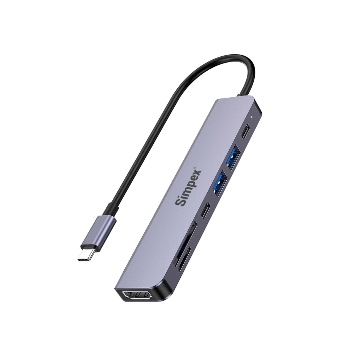 Simpex (Metal 7 in 1 Type C USB HUB ) with 4K HDMI Port, ,1 x USB A 3.0 ...