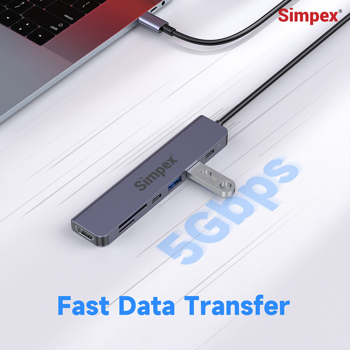 Simpex (Metal 7 in 1 Type C USB HUB ) with 4K HDMI Port, ,1 x USB A 3.0 ...